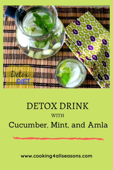 Detox Drink with Cucumber, Mint, and Amla