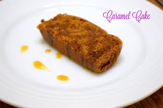 Eggless Caramel Tea Cake