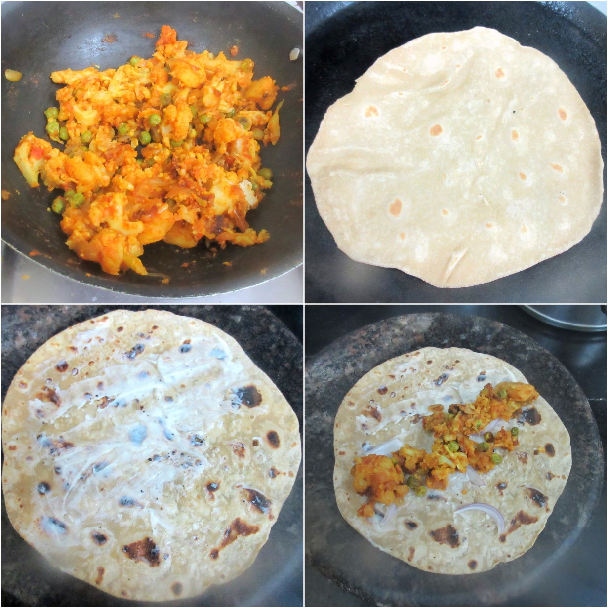 Sukhi Subzi Roll | How to make Roll with Mixed Vegetables