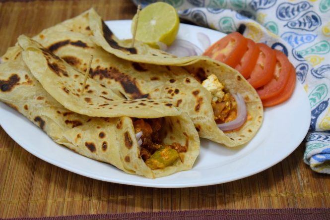 Paneer Tikka Parotta Wrap