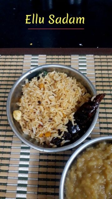 Sesame Rice | How to make Ellu Sadam ~ Navratri Day 7