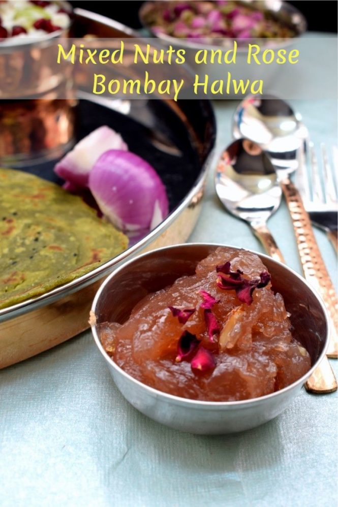 Mixed Nuts and Rose Bombay Halwa